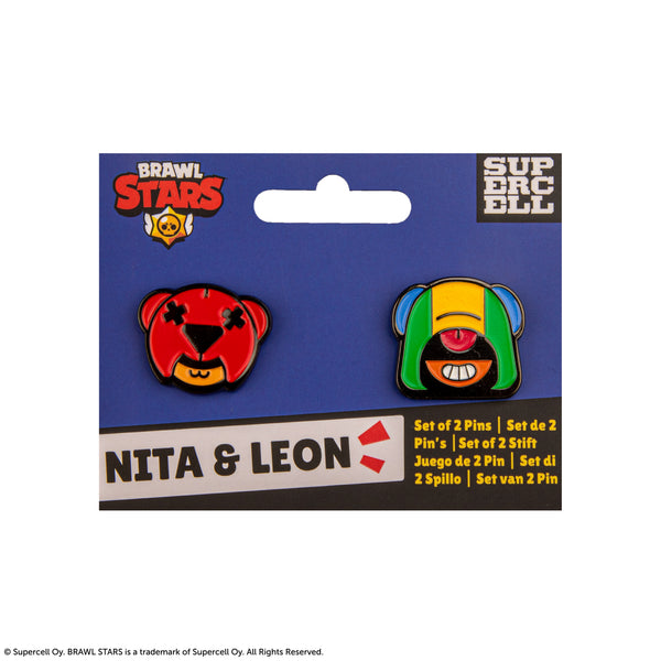 Set of 2 Nita & Leon Pins | Brawl Stars | Cinereplicas – Cinereplicas USA