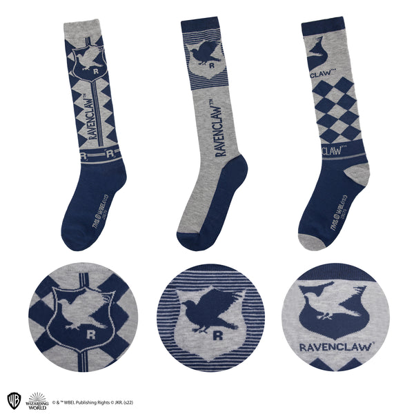 Set of 3 Ravenclaw High Socks | Harry Potter | Cinereplicas ...